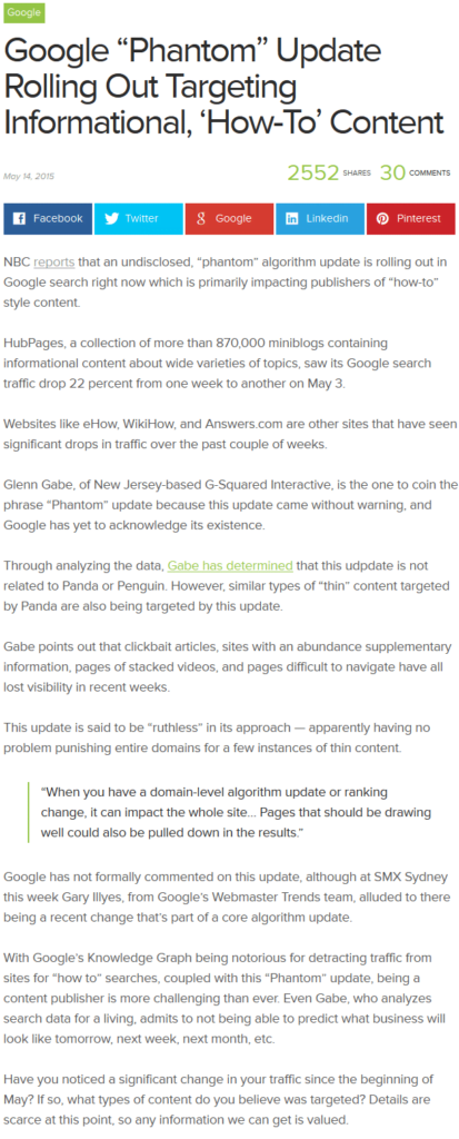 Algoritma Google Phantom Mei 2015 . tarjiem.com